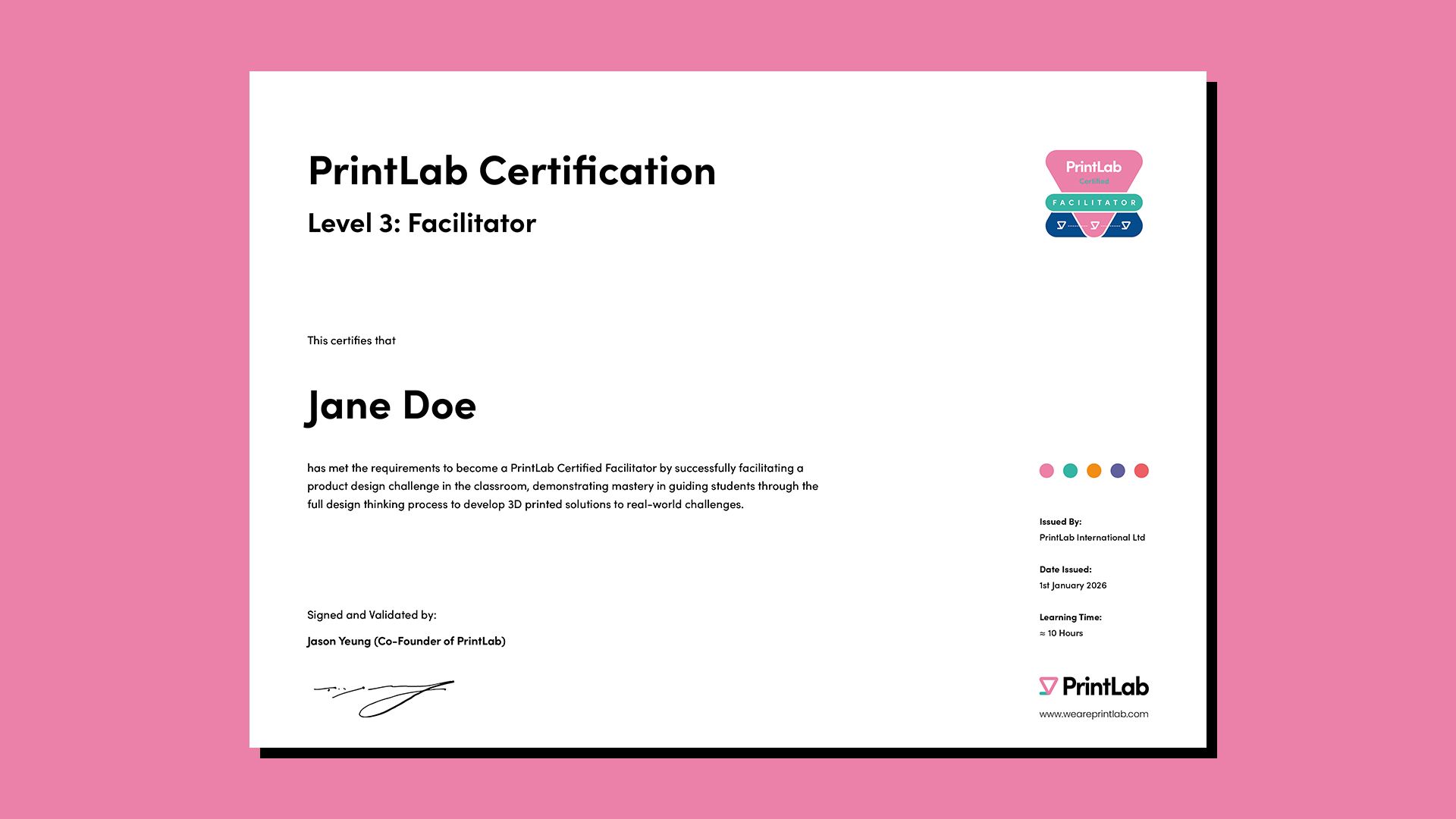 PrintLab 3D CAD and 3D Printing Certification